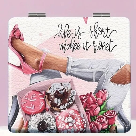 No Brand | Makeup | Life Is Short Make It Sweet Compact Magnifying ...
